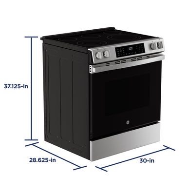 GE GRS600AVFS 30 Inch Slide-In Electric Smart Range with 5 Smoothtop ...