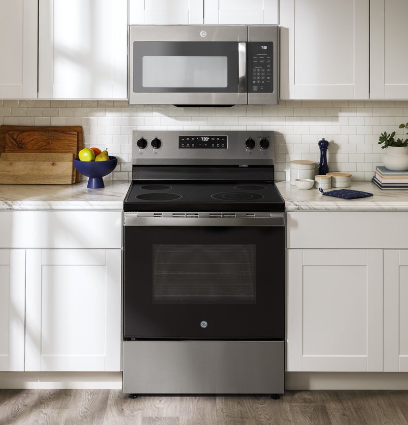 GE GRF400PVSS 400 Series 30 Inch Freestanding Electric Smart Range with ...