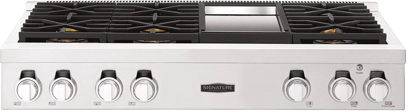 Signature Kitchen Suite SKSRT480GS 48 Inch Gas Pro Rangetop, Chromium ...