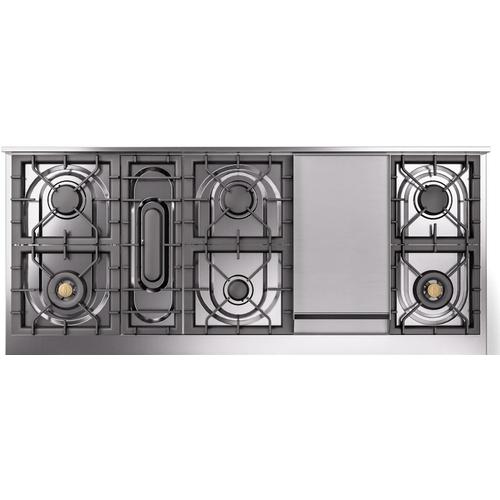 Ilve UP60FNMPAWGLP 60 inch Dual Fuel Range Gas Burner Top and Electric ...