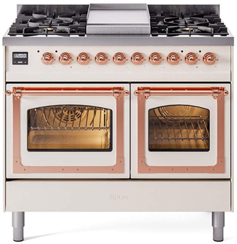 Ilve UND40FNMPAWP Nostalgie II Noblesse 40 Inch Dual Fuel Range With ...