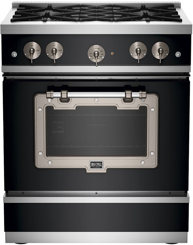 Big Chill BCCS30SNV2MBNG 30 Inch Classic Gas Range: Matte Black Matte ...