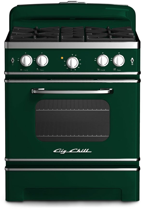 Big Chill BCR30MGLP 30 Inch Retro Gas Range: Moss Green, Liquid Propane ...