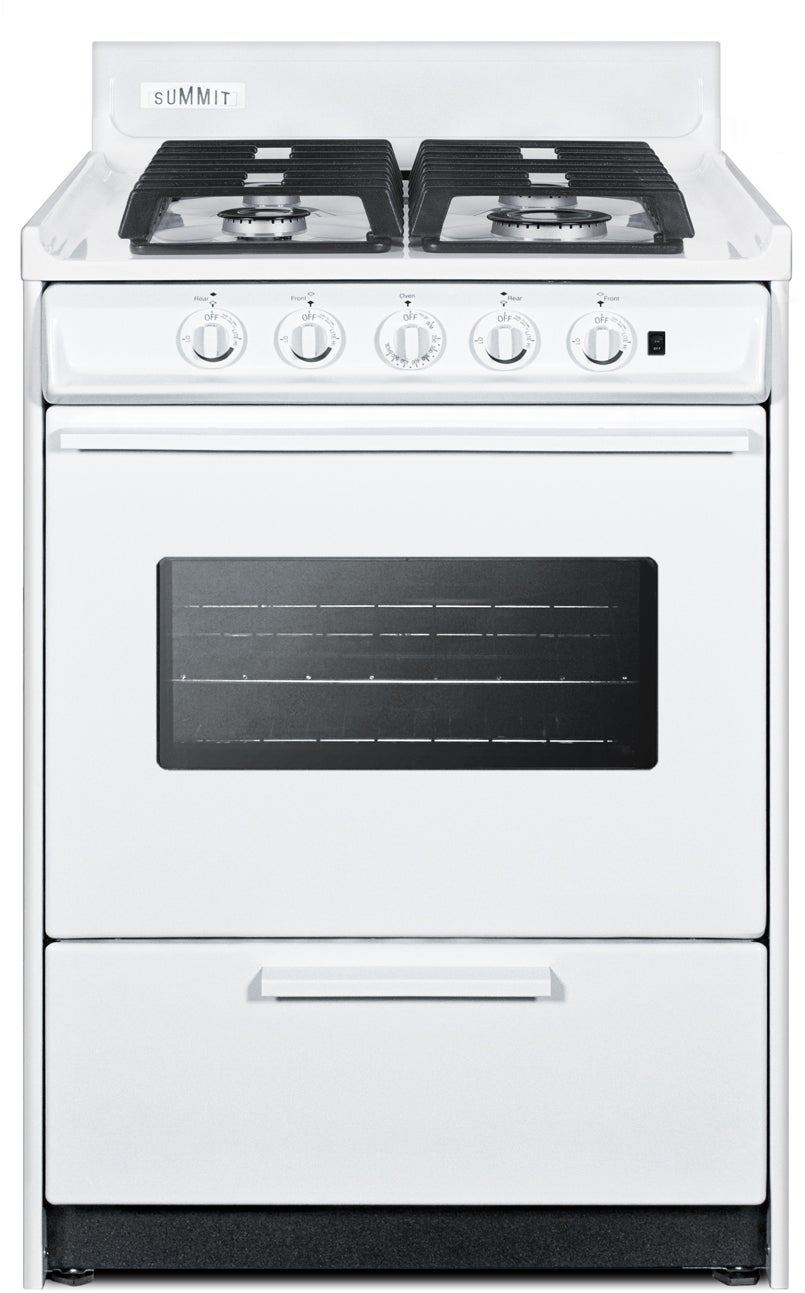 Summit WTM6107ISW 24 Inch Gas Range White | Plesser's Appliances